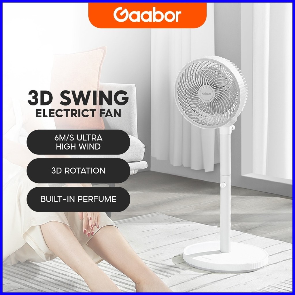 Gaabor Electric Fan 3D Swing with Low Noise Wide Angle Air Supply ...