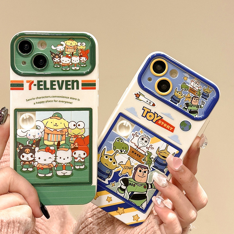 Cartoon Sanrio Toy Story Jigsaw Puzzle Phone Case Compatible for iPhone ...