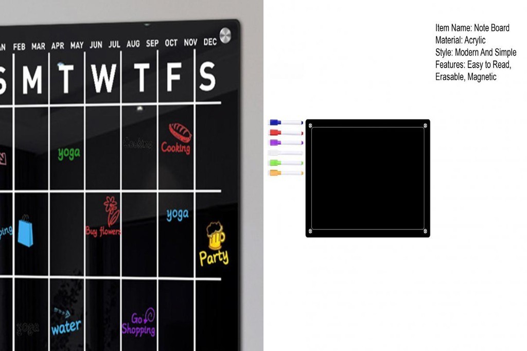 Dj Weekly Planner Black Magnetic Whiteboard Grocery List Black Calendar ...
