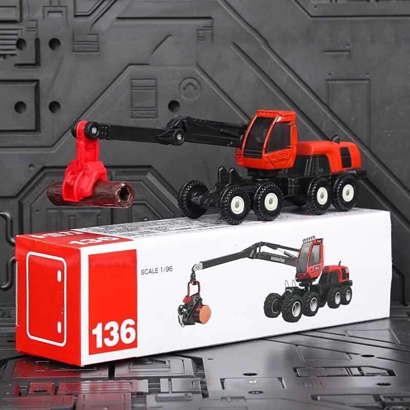 Diecast 1: 96 Scale Logging Truck Engineering Crane Alloy Simulation ...