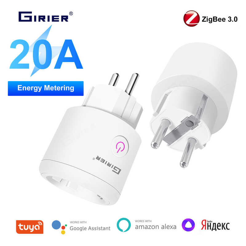 GIRIER Tuya Zigbee Plug 20A Smart Outlet Socket EU With Power ... GIRIER Tuya Zigbee Plug 20A Smart Outlet Socket EU With Power ...
