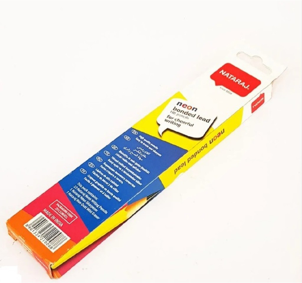 Nataraj Neon Colors cover Pencil HB w/ FREE Sharpener (12 pcs) | Shopee ...
