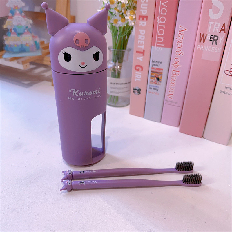 Sanrio Kuromi Toothbrush Set Hello Kitty Cinnamoroll Kawaii Cartoon ...
