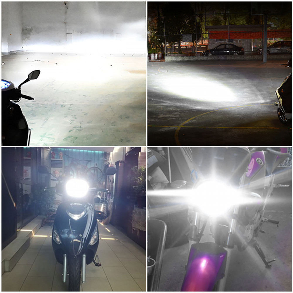 Universal 40W LED Headlight With Fan Hi-Low Waterproof For Motorbike Scooter Spotlight | Shopee ...