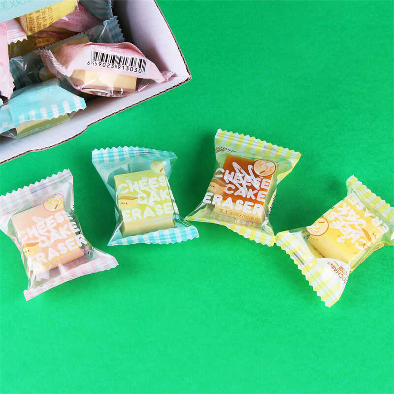 4Pcs Kawaii Simulation Cheese Cake Rubber Eraser Mga Bata Gumuhit ...