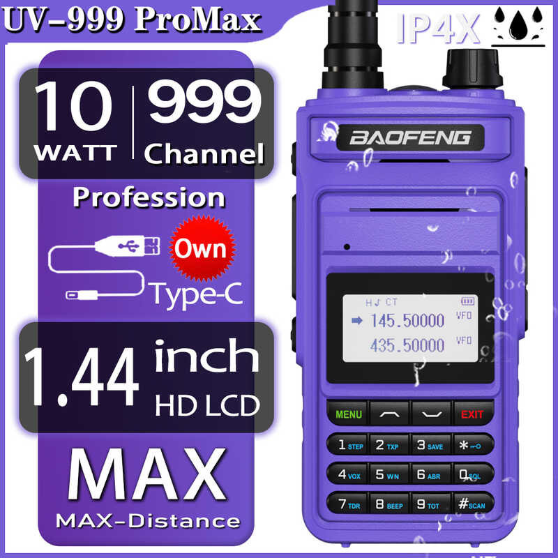 2023 Baofeng Exclusive Uv-999 Pro MAX 10W High Power Walkie Talkie Type ...