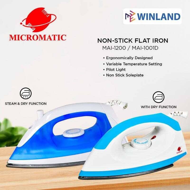 Micromatic By Winland Non Stick Automatic Flat Steam Iron For Clothes ...