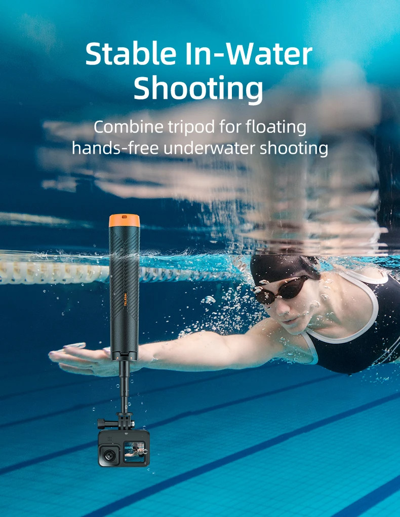 TELESIN Underwater Buoyancy Bar Diving Extendable Selfie Stick Tripod ...
