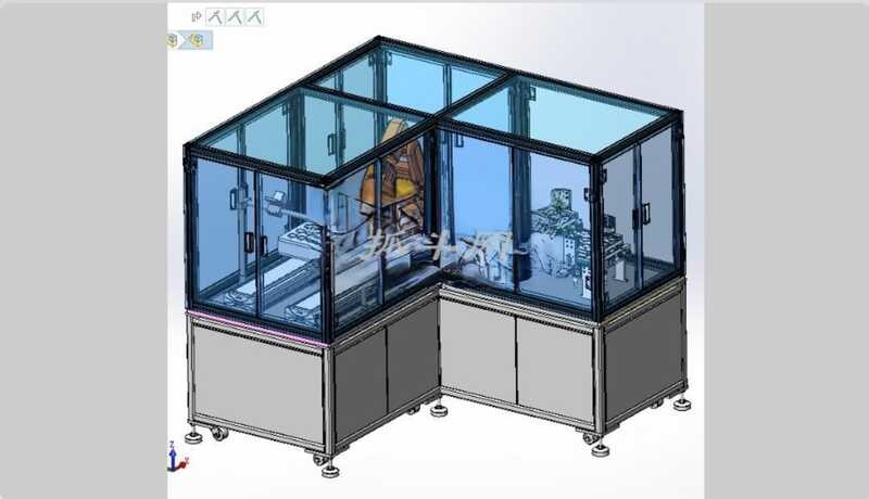 Automated auxiliary material pasting machine 3D drawing printing SW ...