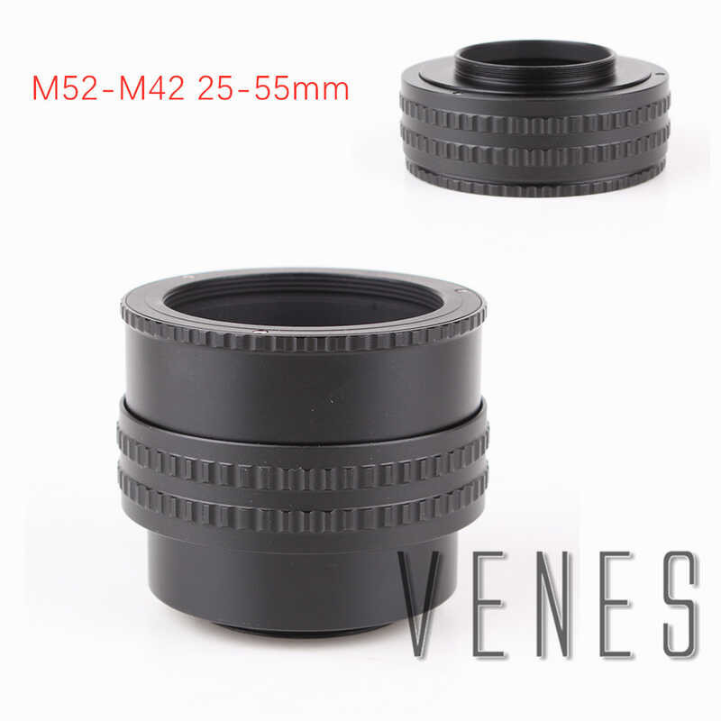 Vens M52 Lens sa M42 Camera Adjustable Focusing Helicoid Ring Adapter 25 - 55mm ro Extension ...