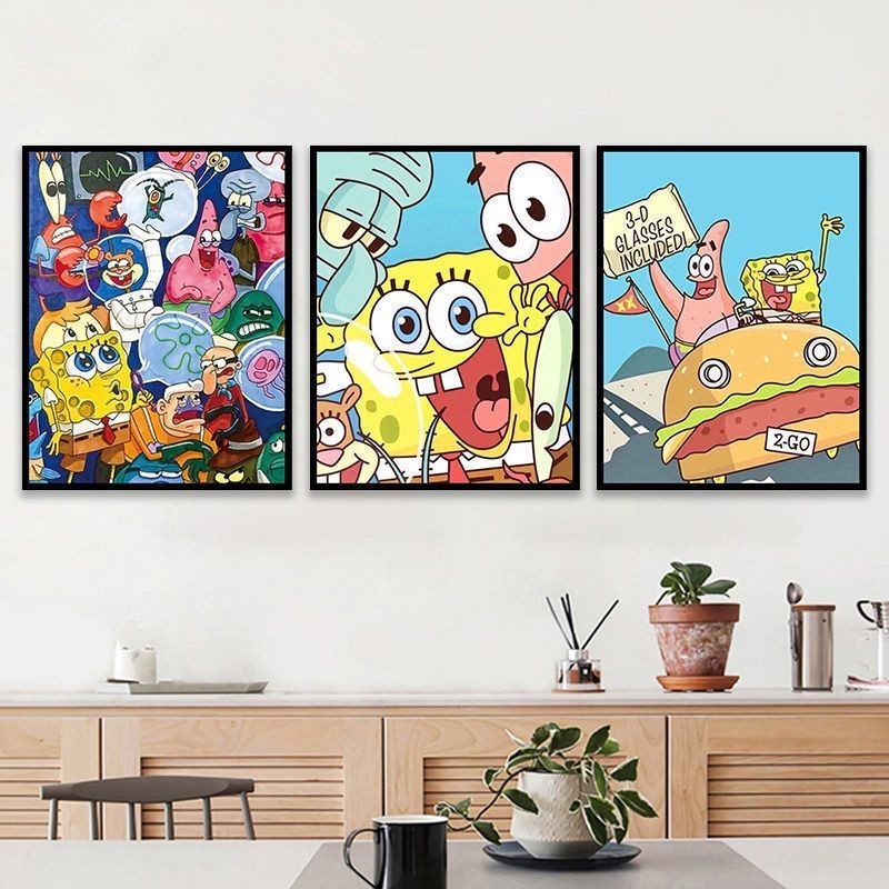 30x40x0.9cm SpongeBob SquarePants Decorative Painting Living Room ...