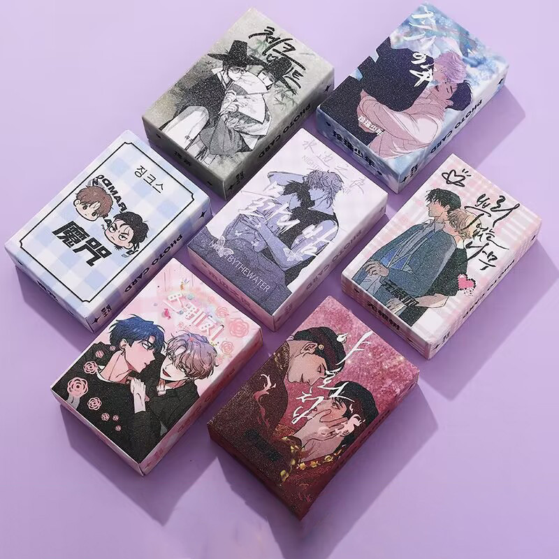 55pcs/box Korean BL Manwha Spell Jinx Flash Laser Photocard Lomo Card ...