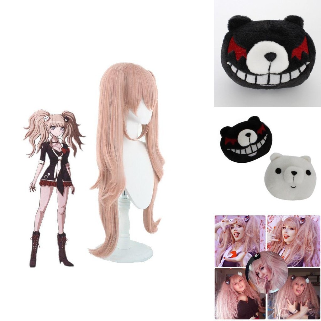 Danganronpa Enoshima Junko Cosplay Ponytails Hair Wig Clips Bunny ...