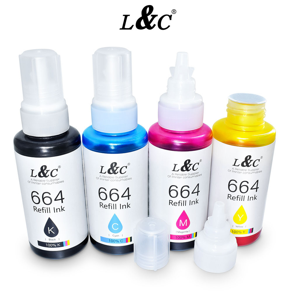 L&C 664 Ink Refill ink Dye Ink For Printer L120 L130 L200 L201 L210 ...
