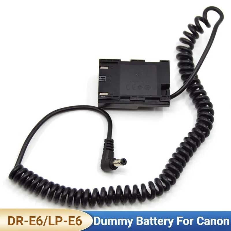 Dr-E6 B DC Coupler Full Decoded Lp-E6 Dummy Battery Spring Cable For ...