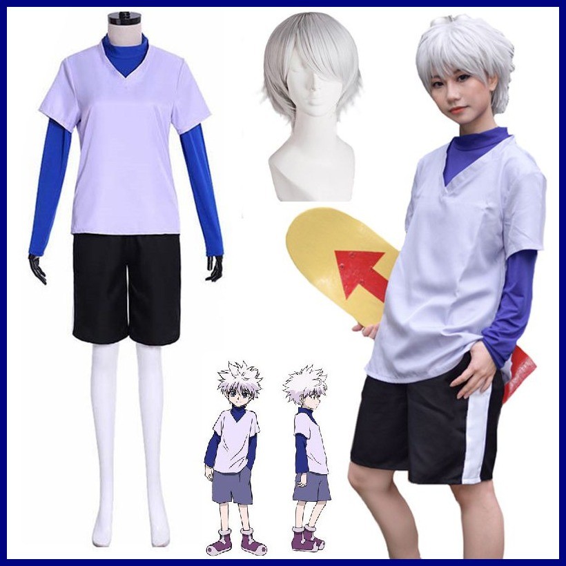 Anime HUNTER×HUNTER Killua Zoldyck Cosplay Costume Uniform Suit Outfit ...