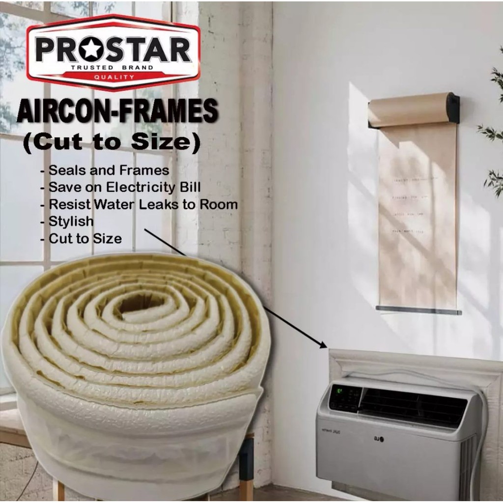 Prostar Universal DIY Window Type Aircon Frame (Color WHITE) | Shopee ...