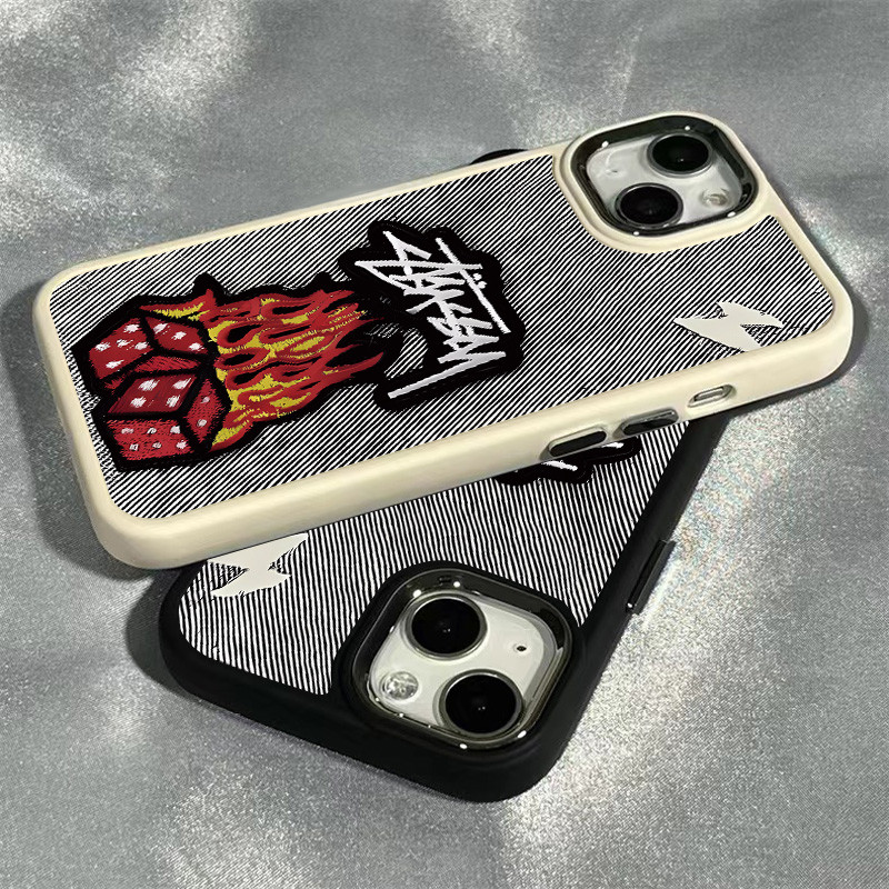 New Flame Stussy Label Pattern Phone Case Compatible for IPhone 16 15 ...