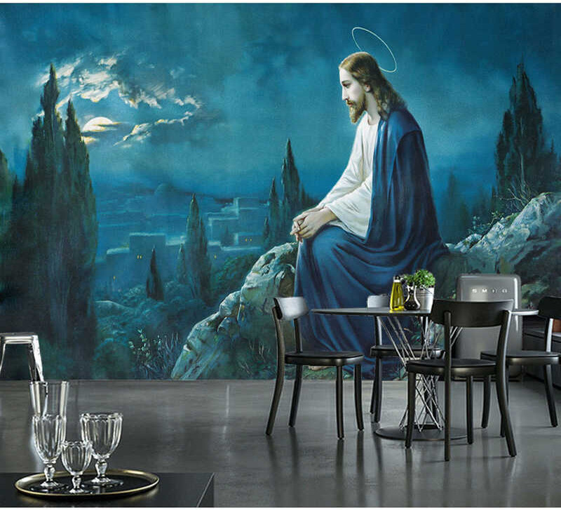 Bacaz Figure Jesus Scenery Religion Wall Paper Murals For Living Room ...