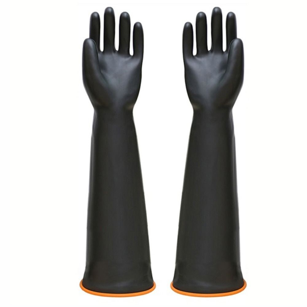 Heavy Duty Chemical Resistant Gloves Reusable Long Industrial Rubber ...