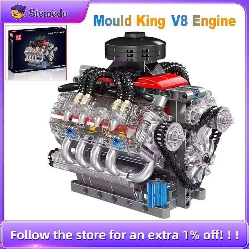 Tt Mould King V8 Engine 10171 Lsx454 Motorized Simulation Model ...