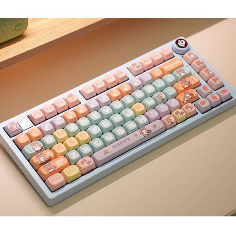 Little Raccoon Ball Cap Pudding Keycaps 135 Keys MOA Profile Mechanical ...