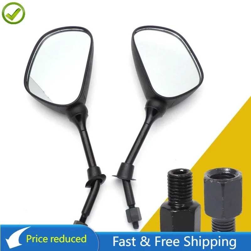 Motorcycle Rear View Mirrors 8mm + 10mm Adapter Screws Para sa GY6 50cc ...