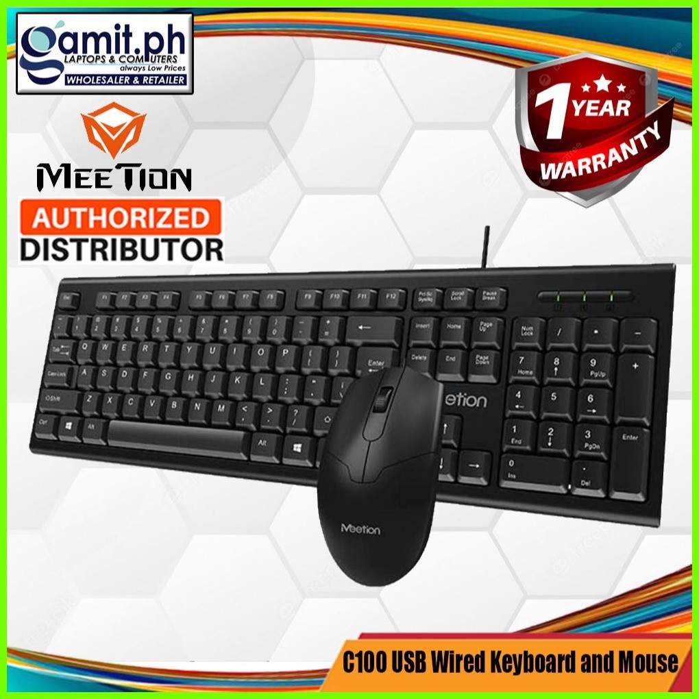 C100 Meetion Standard USB Keyboard and Mouse Waterproof design High ...