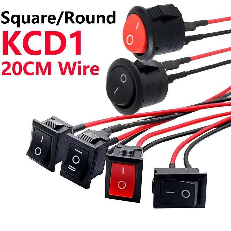 Tt 5Pcs Mini Rocker 12 Volt ON Off Toggle Switch Wire 6A/250V 10A/125V ...