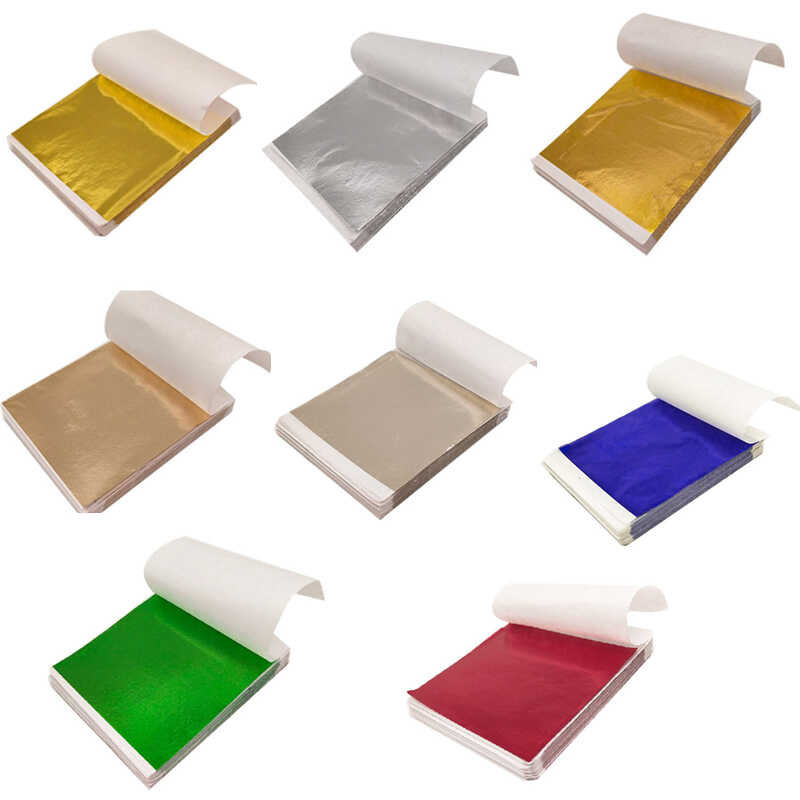 100pcs Gold Foil Decor Art Craft Paper Gold Leaf Diy Dripping Resin Tin ...