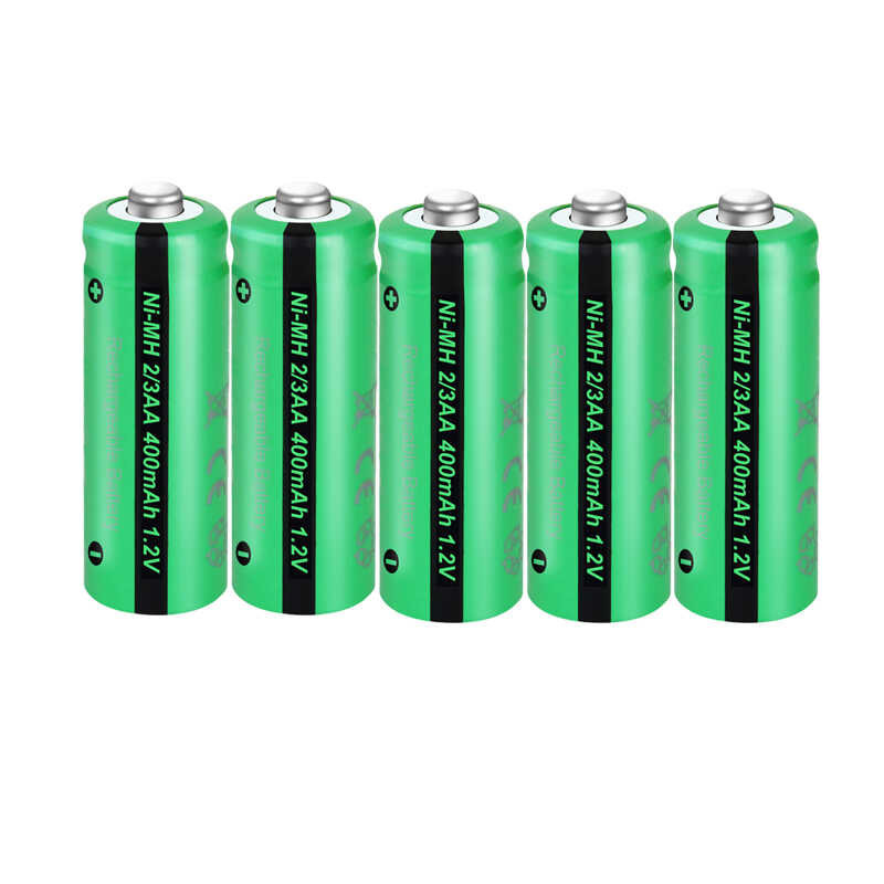 5PC 400mAh 2/3 AAA Battery 1.2V NIMH Rechargeable Battery button top ...