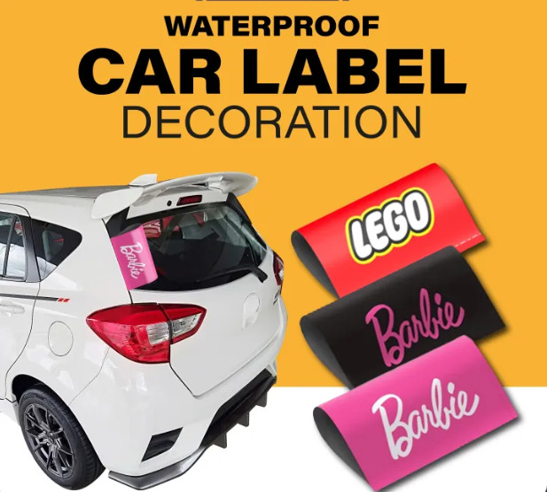 CAREGA Label Personalized Label Sticker Viral Kereta Lego Trunk Door ...