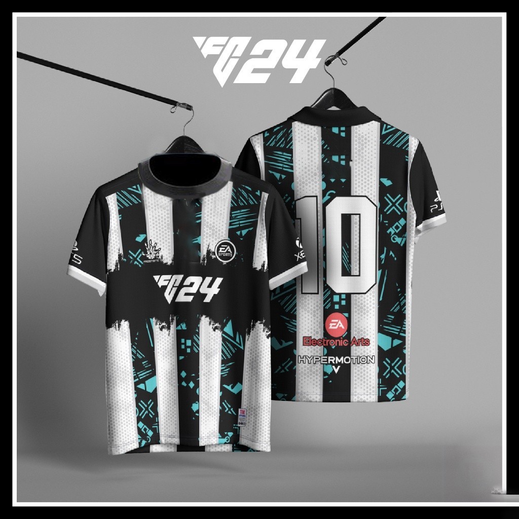 FC24 FULL SUBLIMATION 2024 Microfiber Jersey NEW DESIGN RETRO COLLAR ...