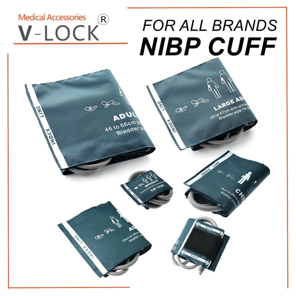 V-LOCK Large Abult Child Arm Nibp Blood Pressure Cuff Double-tube Nylon ...