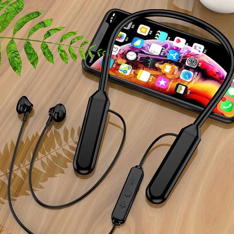 Neckband Ear Magnetic Long Standby Dual Battery Wireless Bluetooth ...