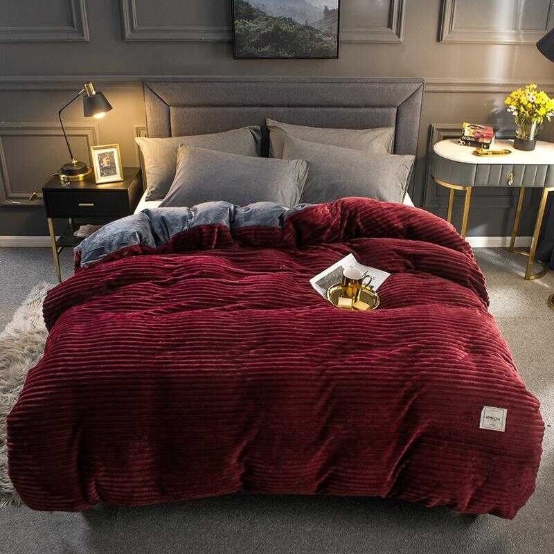 Kababaihang luxury bedding set, pelvet down duvet cover, makapal na ...