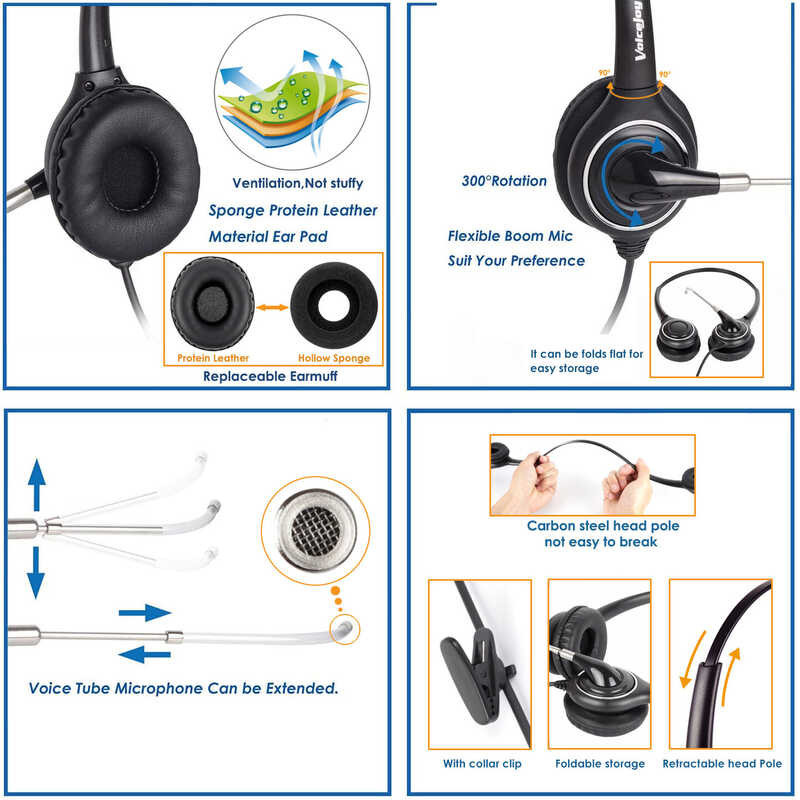 Quick Disconnect Headset Gamit Ang Rj9 Plug Gamit Ang Noise Cancelling ...