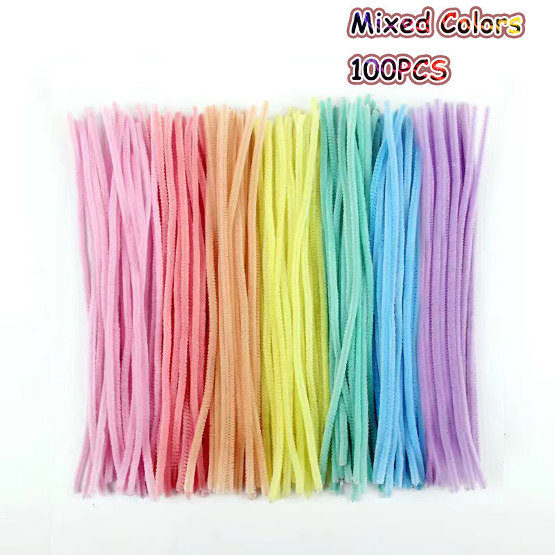 【Manila stock】100PCS 6-8MM Colored Chenille Wires Fluffy Sticks DIY ...