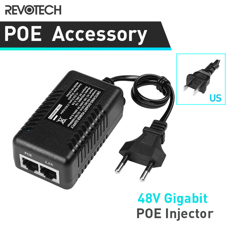 48V Gigabit PoE Injector, PoE 48V/0.5A Output with EU/US Cable, IEEE ...