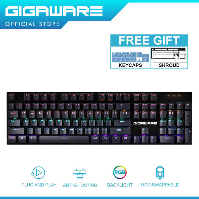 Gigaware Kg1 Mnemonix Buong 104 Keys Hot-Swap RGB Backlight Mechanical ...