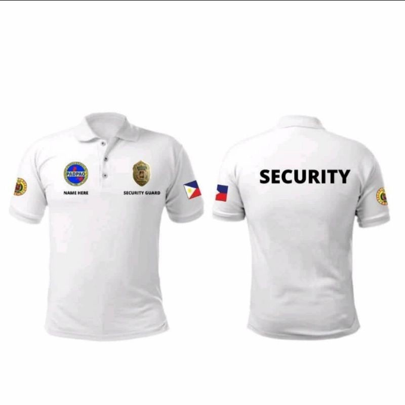 SECURITY WHITE POLO SHIRT/COTTON | Shopee Philippines