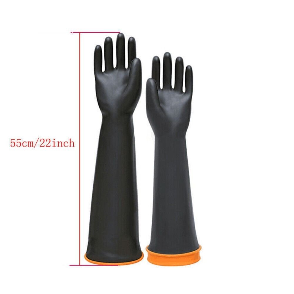 Heavy Duty Chemical Resistant Gloves Reusable Long Industrial Rubber ...