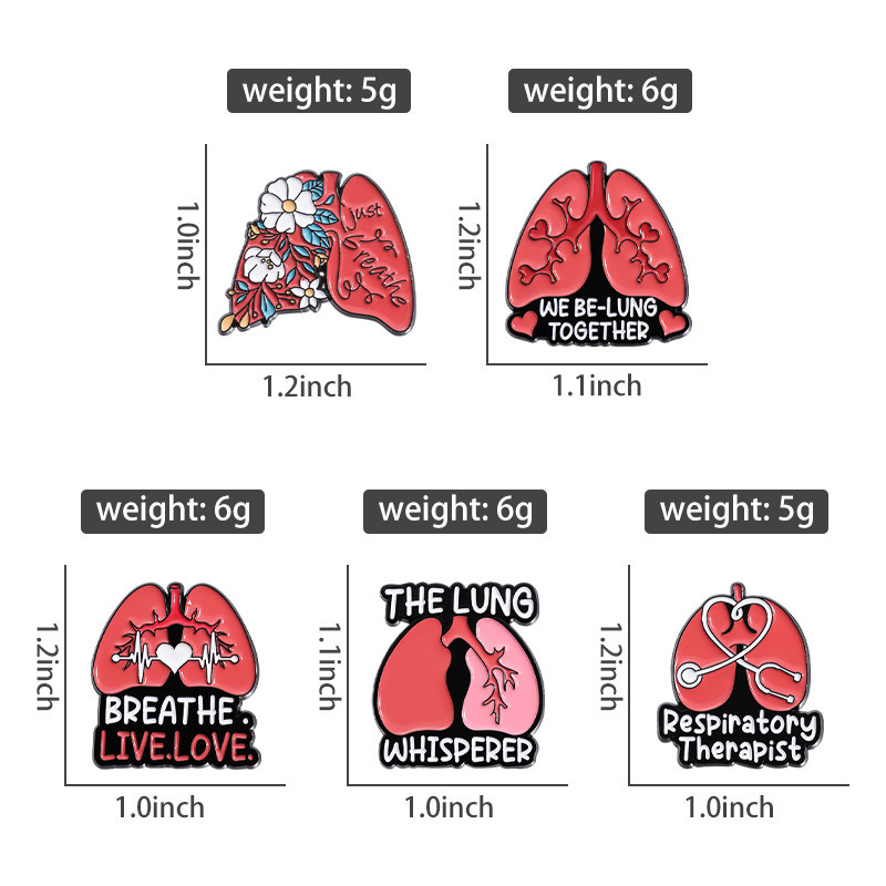 Organ Lung Enamel Brooch Cartoon Medical Badge Pin Backpack Clothing ...