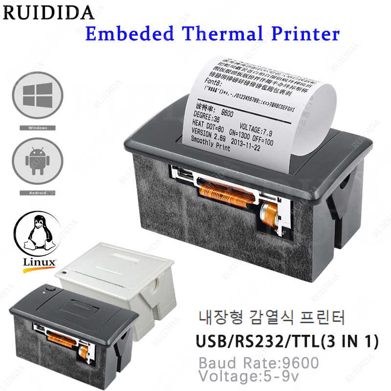 USB Rs232 TTL Embedded POS Receipt Printer 58Mm ATM Thermal Ticket Micro Panel Arduino Ux En ...