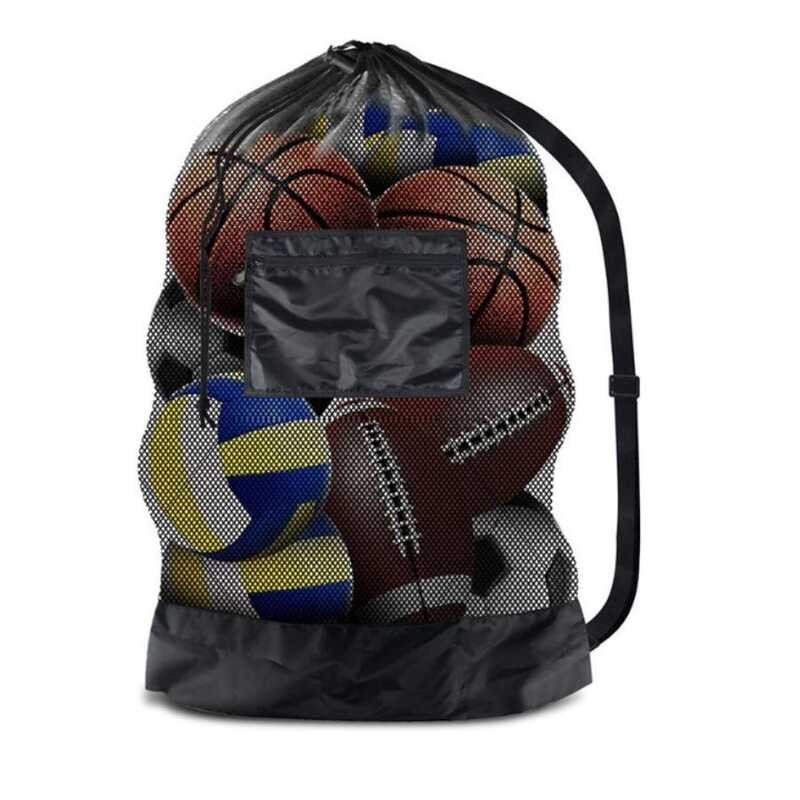 LY Large Mesh Sports Bag With Shoulder Straps, Drawstring Bag For ...