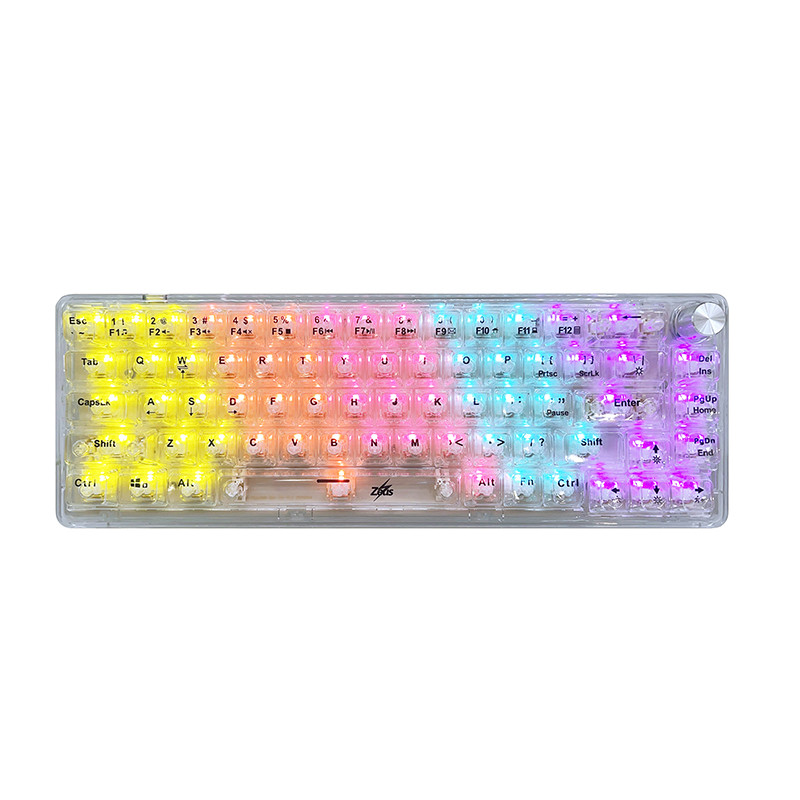 Zeus 60% Wired Transparent Mechanical Keyboard W/ Transparent Keycaps ...