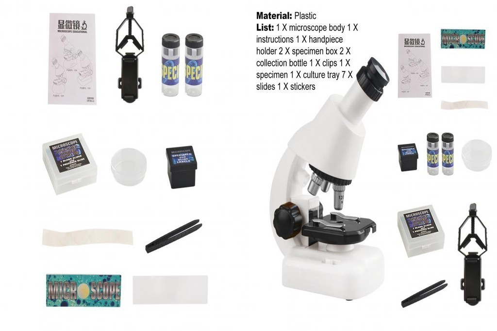 1 Set LED Lights Education Microscope for Gift Beginner Microscope Kit ...