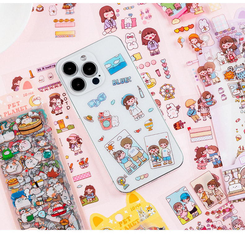 Idako pet Planet Series 10 Sheets Cuckoo Card Handbook Stickers Cute ...