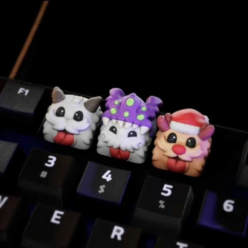 Original LOL Game Poro Keycaps DIY Handmade Customization 3D Key Caps ...