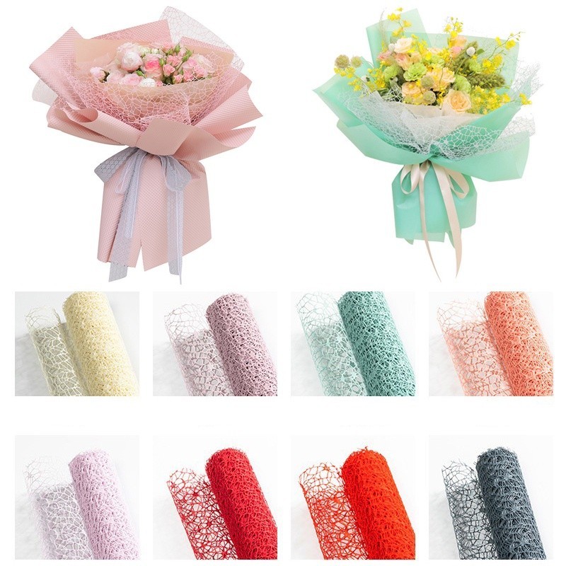 Valentine's Day Mother's Day Jacquard Mesh Flower Wrapper Net Wrapping ...